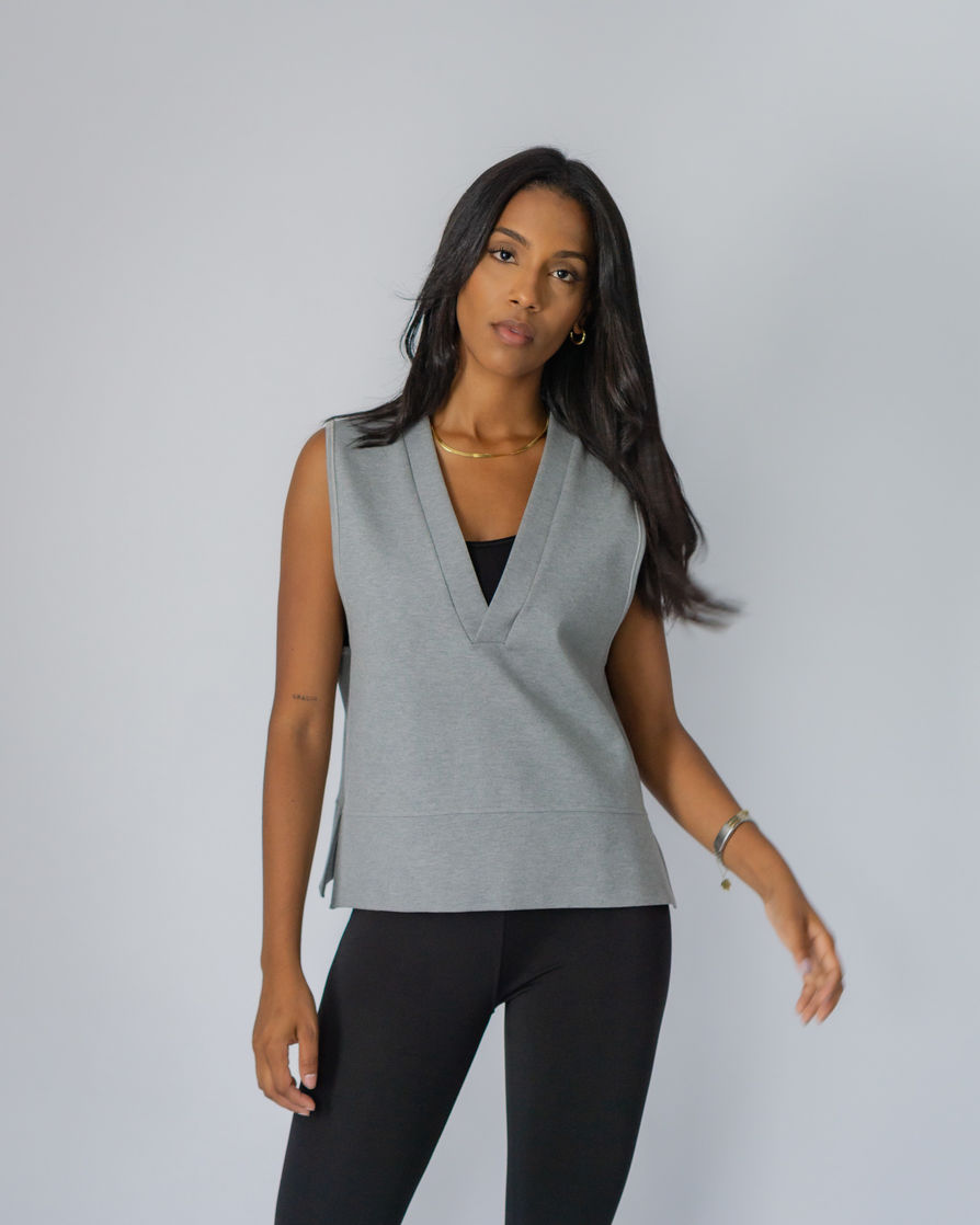 Chaleco Abertura Gris | Valviera