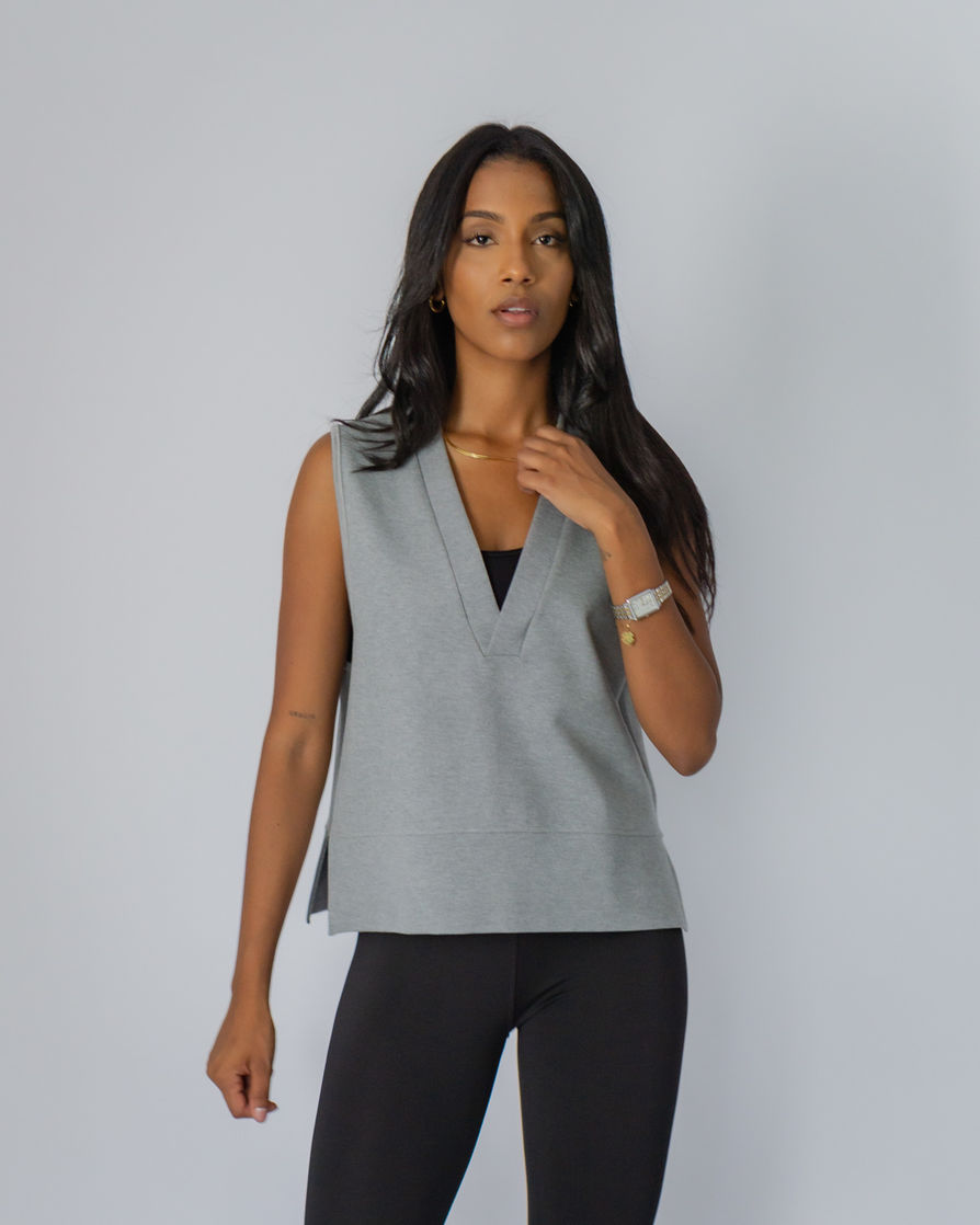 Chaleco Abertura Gris | Valviera